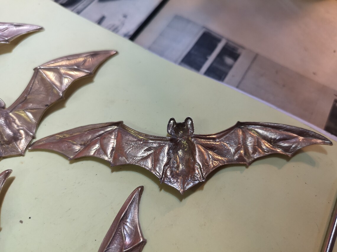 Metal Gold Bat Halloween Decor Figurine Gothic Decor Chimera - Etsy