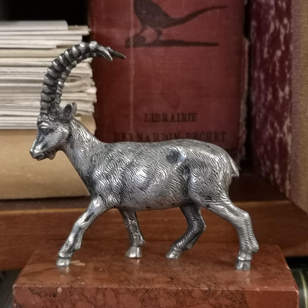 Sterling Silver Ibex Figurine Animal Figurine Silver Gazelle Figurine ...