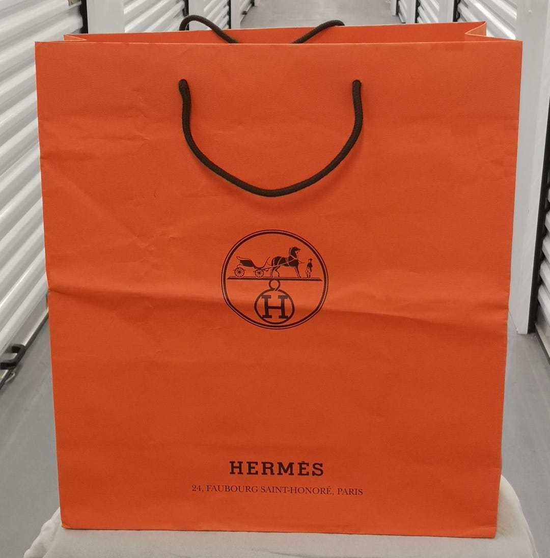 Extra Large Orange Hermes Shopping Bag Gift Wrapping Elegant Gift for ...