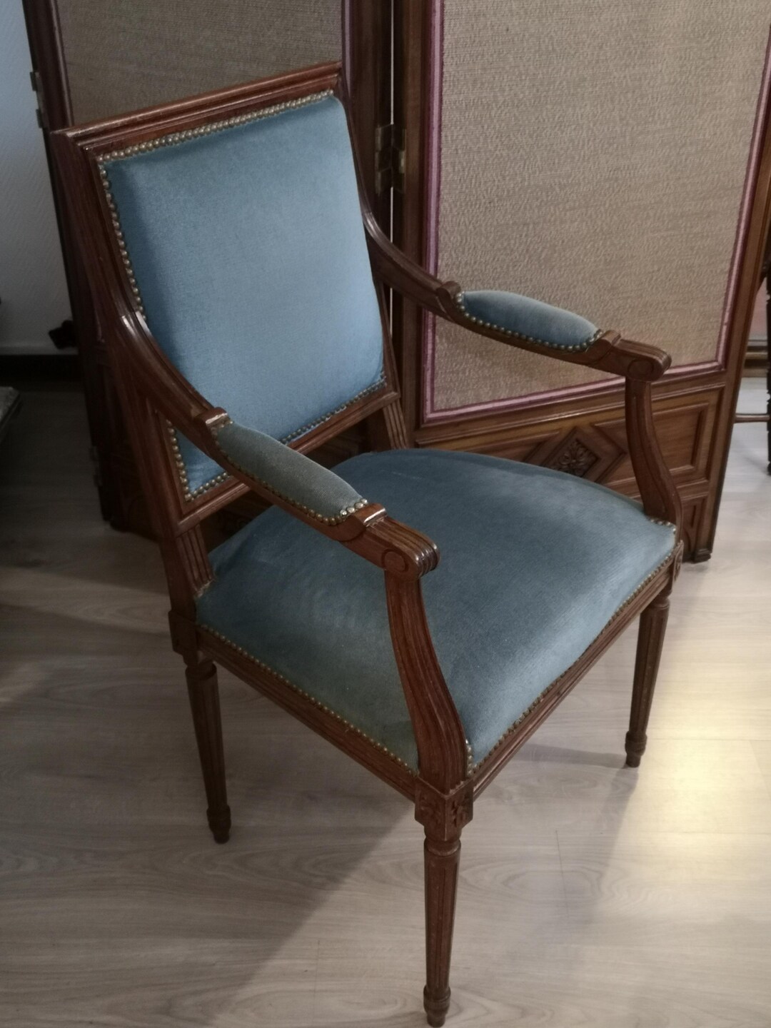Blue Armchair Chair Lounge Accent Chair Living Room Furniture Bedroom ...