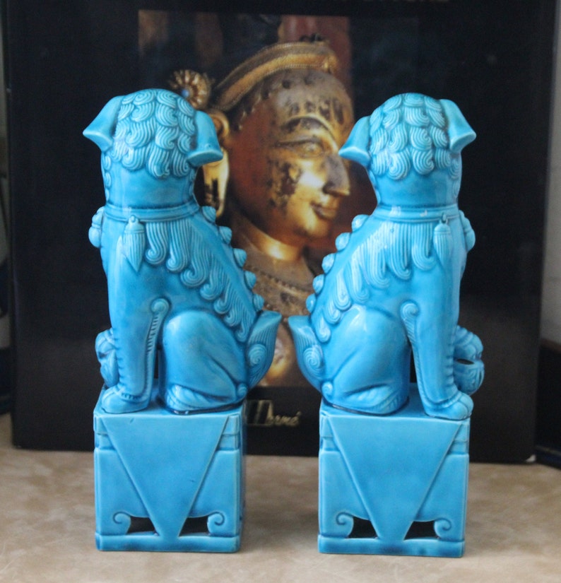 Chinese Foo Dog Statue Turquoise Dog Gift Dog Figurine Feng Shui ...