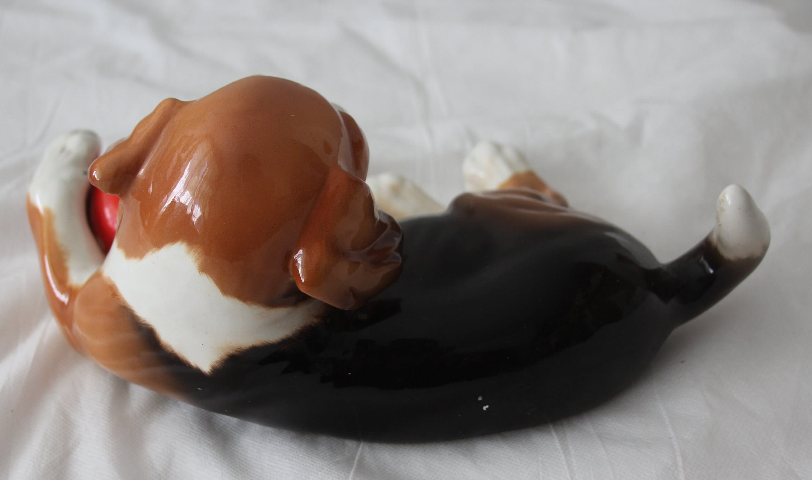 Beagle Puppy With Red Ball Cute Puppy Ceramic Dog Figurine Dog - Etsy