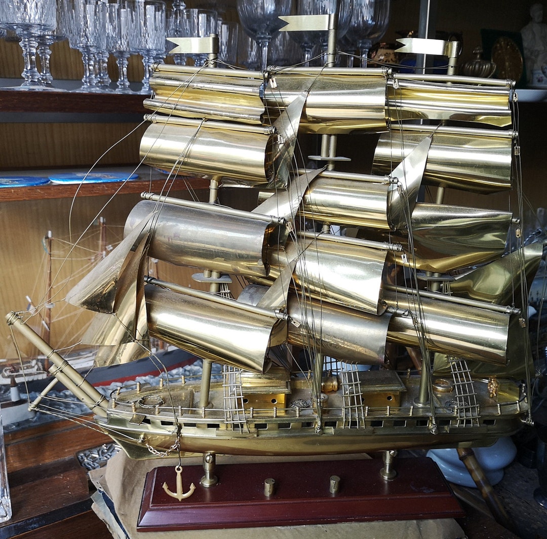 Gold Boat Gold Sailing Ship Gold Sails Sail Coastal Nautical Gift Boat ...