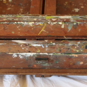 Wood Floor Artist Easel Paint Palette Vintage Art Easel Stand Country ...