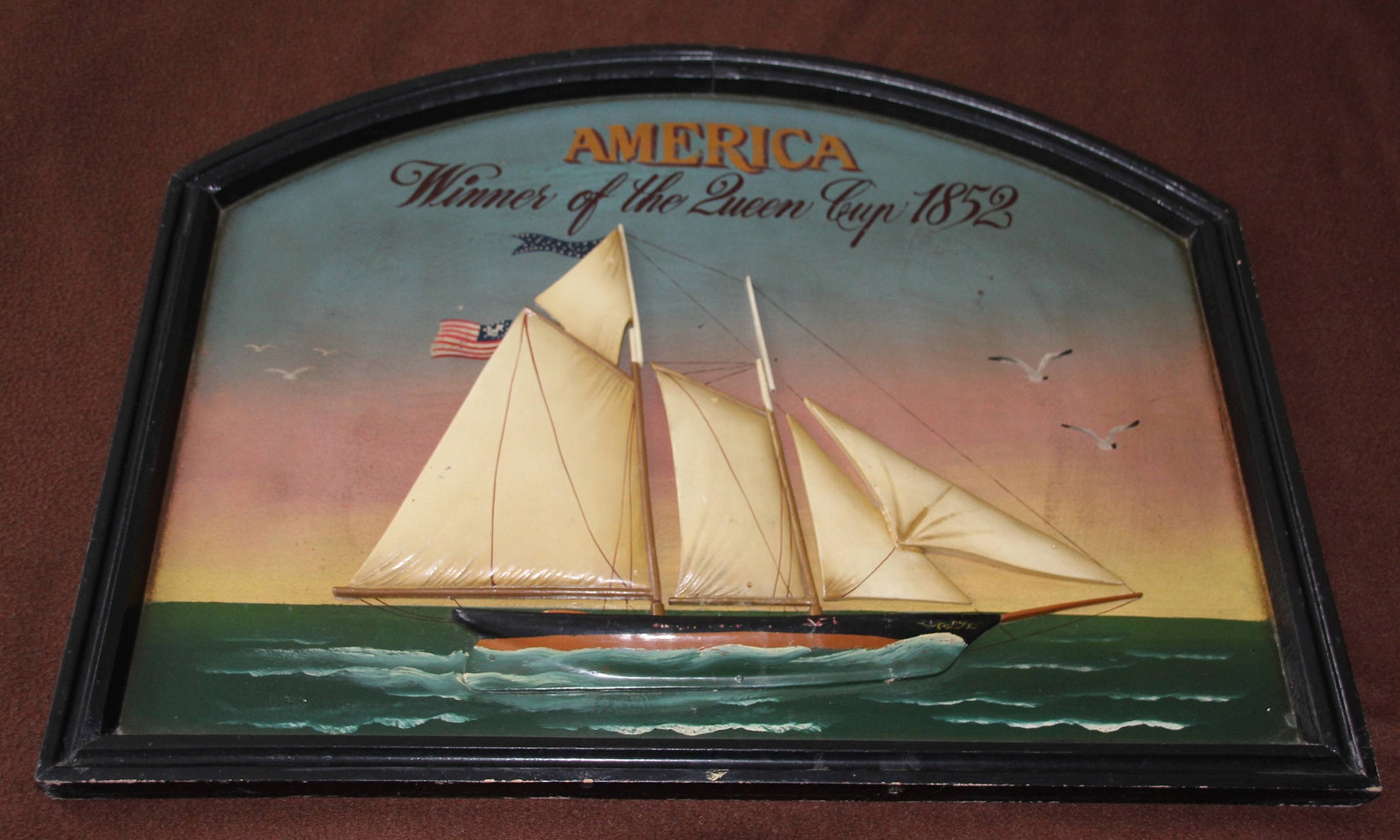 Wooden Sign Signboard Ship Sign Queen Cup America America Cup | Etsy