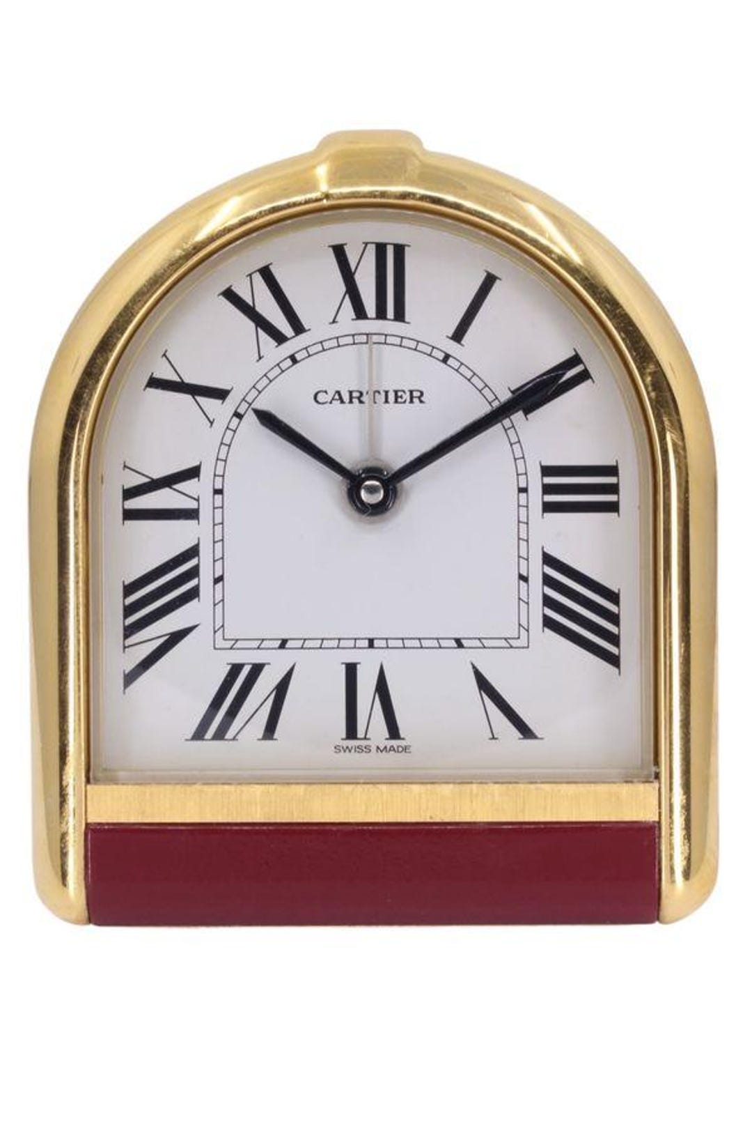 Gold Cartier Table Clock Office Desk Decor Swiss Made - Etsy
