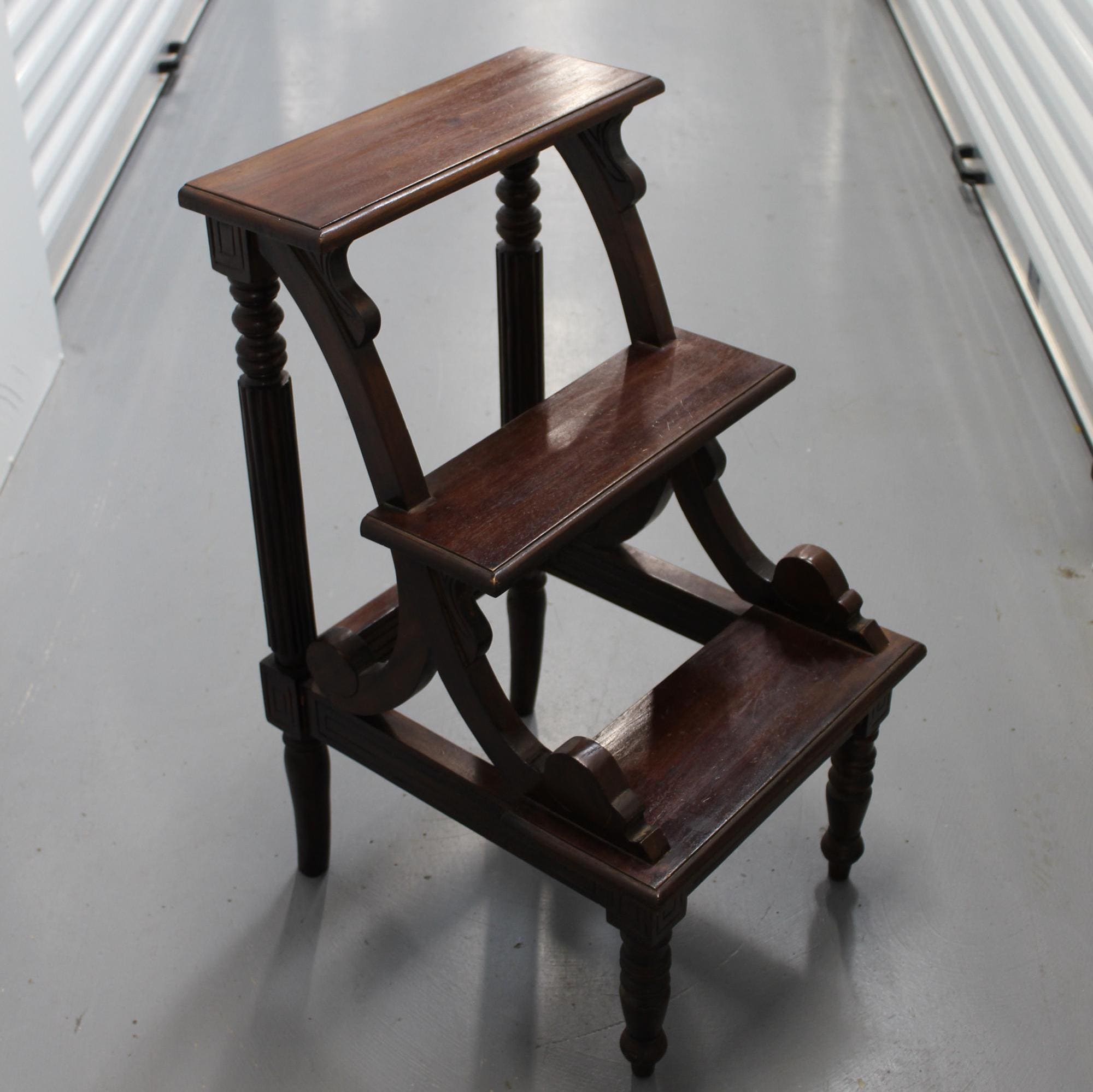 Wood Library Stairs Library Ladder Stepladder Bed Steps Library Stool ...