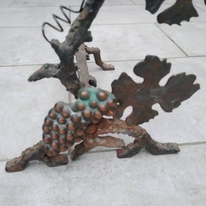 Grape Vine Decor Forged Iron Andirons Grapes Leaves Decor Firedogs ...