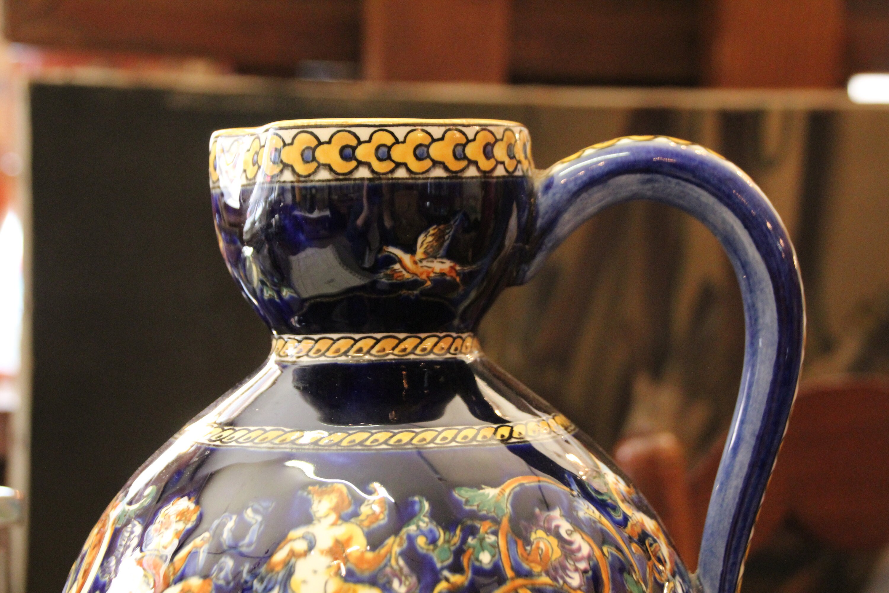 Large Blue Pitcher Jug Water Pitcher Pottery Pitcher Wedding Ceramic ...