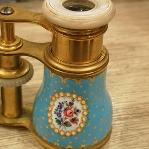CELESTIAL Blue French Opera Glasses Gold Opera Binoculars Antique Paris ...