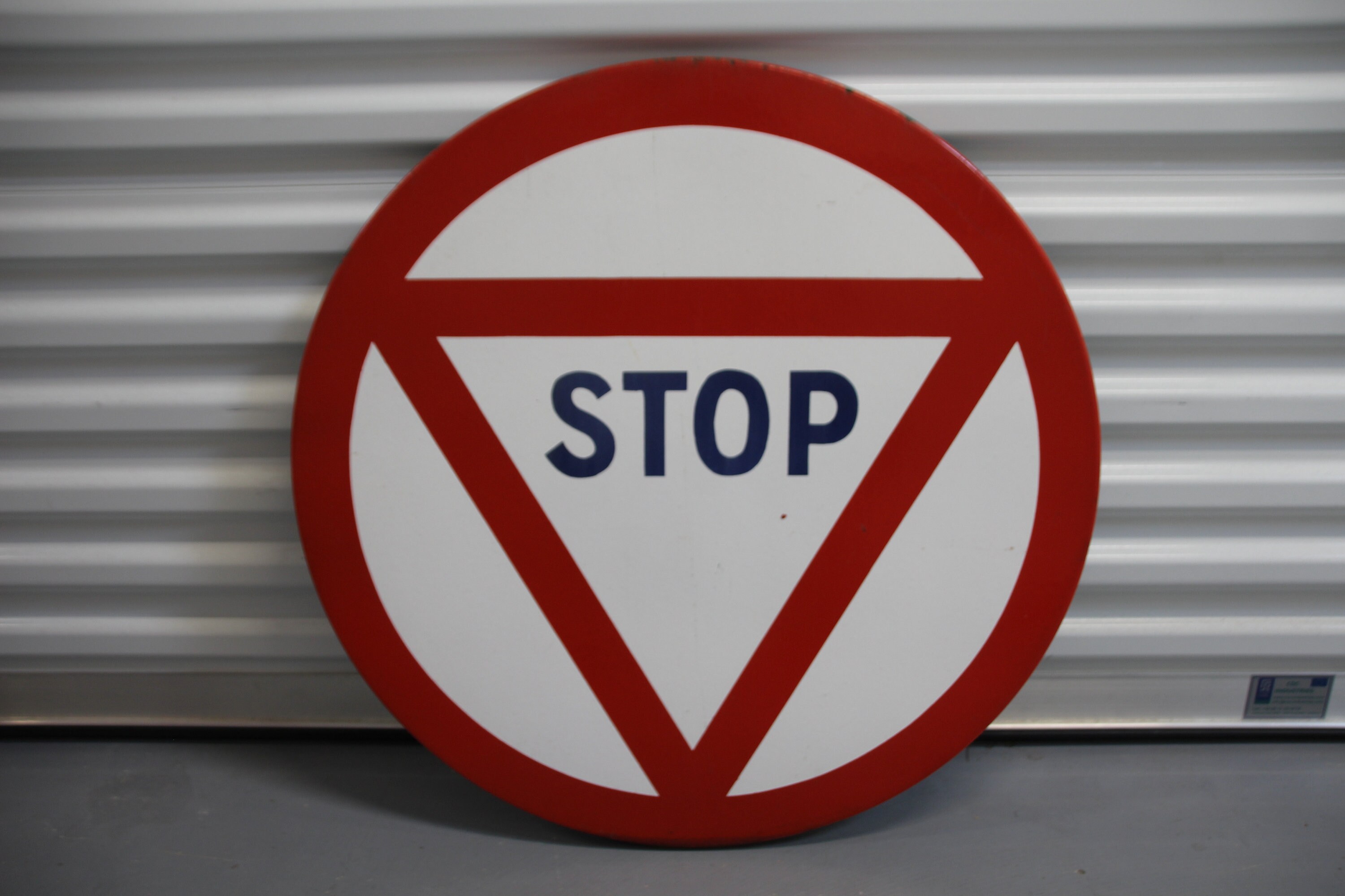 Vintage Enamel Traffic Sign STOP Wall Decor Metal Road Red White ...