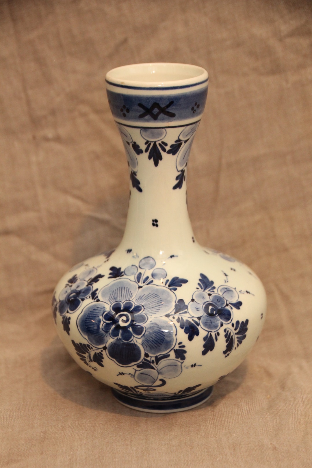 Vintage Delft Blue and White Vase Delft Dutch Flower Vase Blue Flowers ...