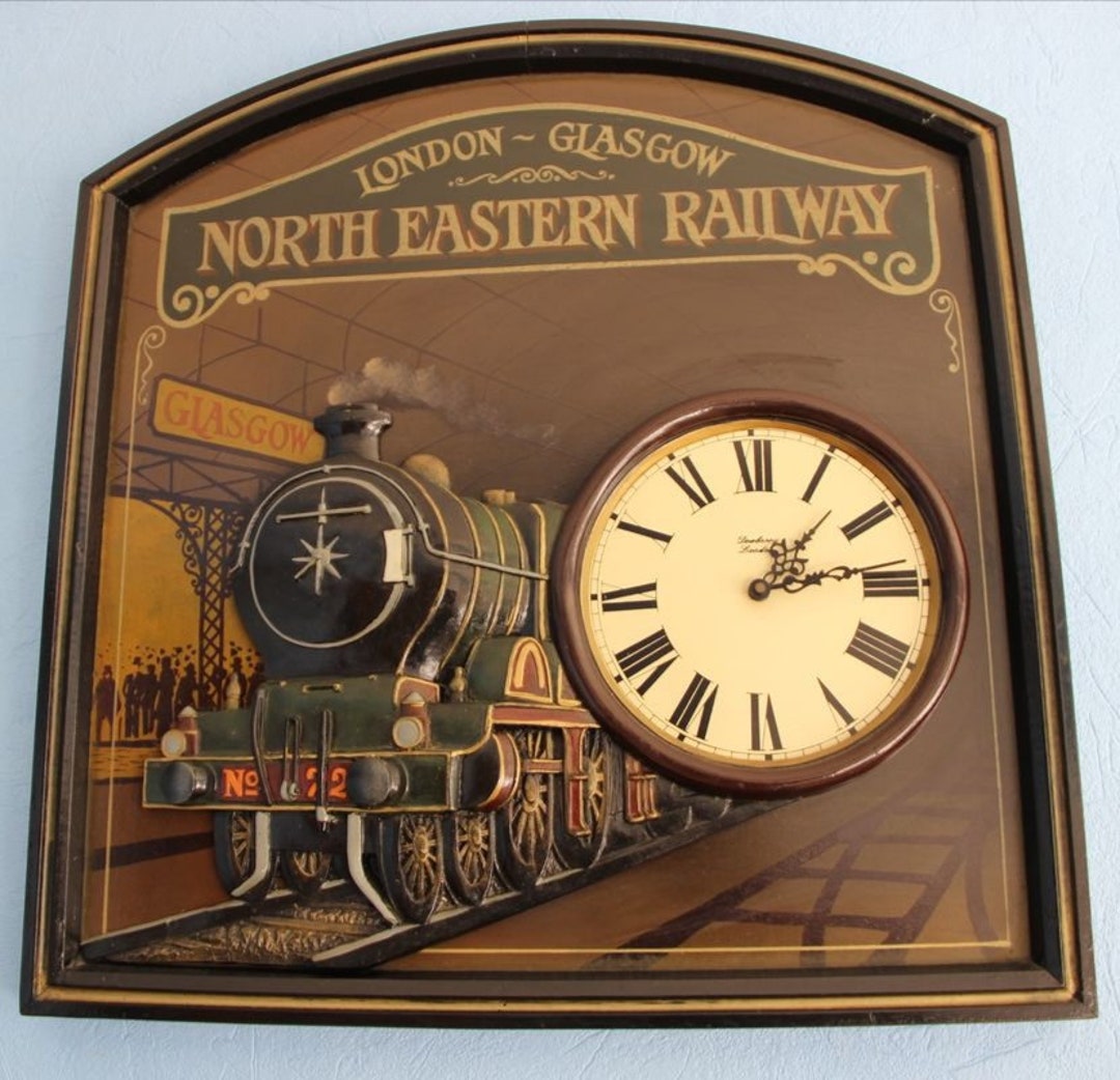 Railway Station Decor Train Wall Art Train Wall Decor Wall Clock Train ...