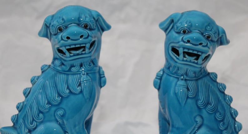 Large Chinese Foo Dog Statue Turquoise Dog Gift Dog Figurine - Etsy