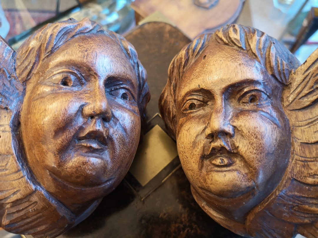 Seraph Seraphim Carved Wood Winged Angel Statue Child - Etsy Australia