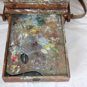 Wood Floor Artist Easel Paint Palette Vintage Art Easel Stand Country ...