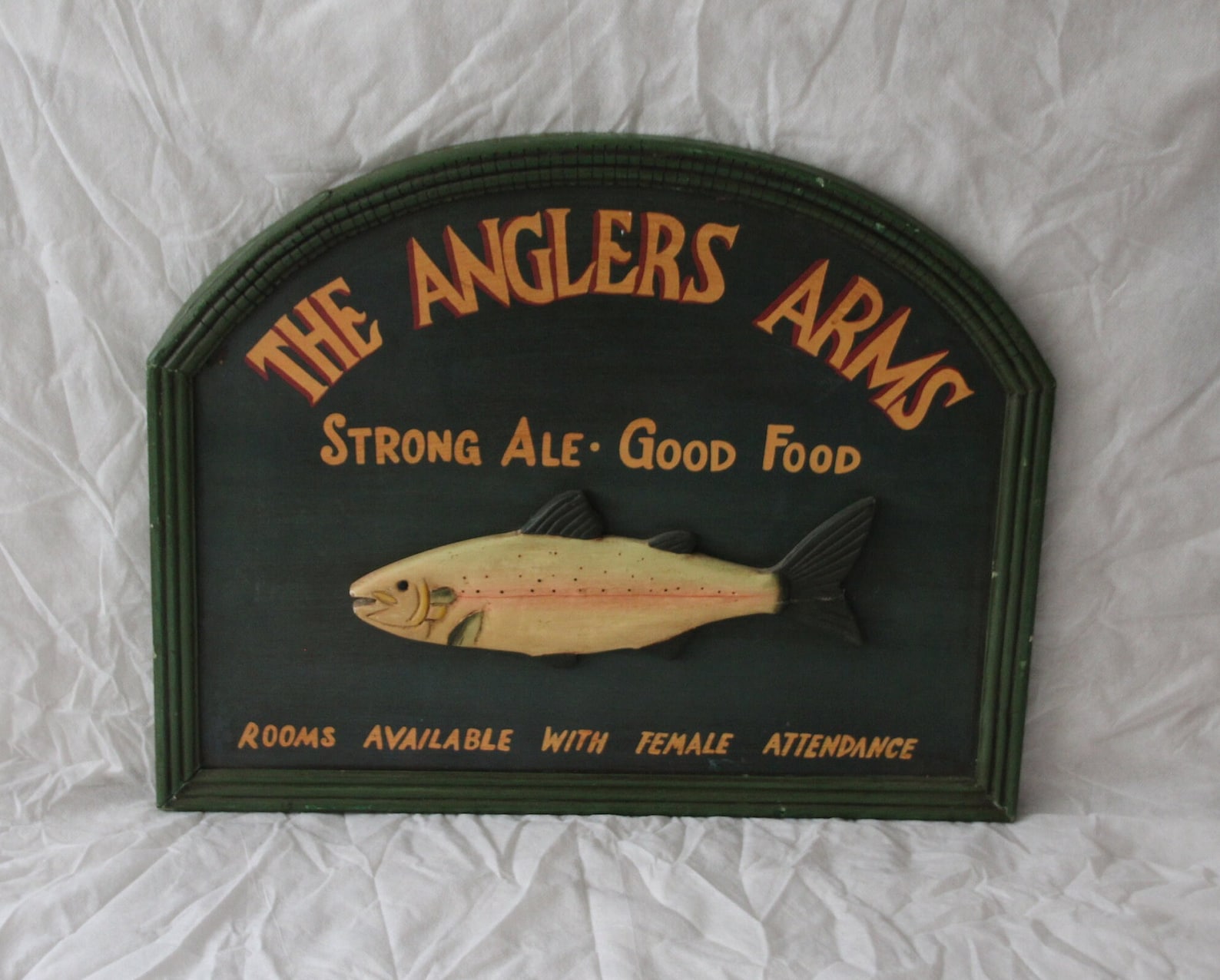 Vintage Wood Sign Fish Wall Decor the Anglers Arms British Pub - Etsy