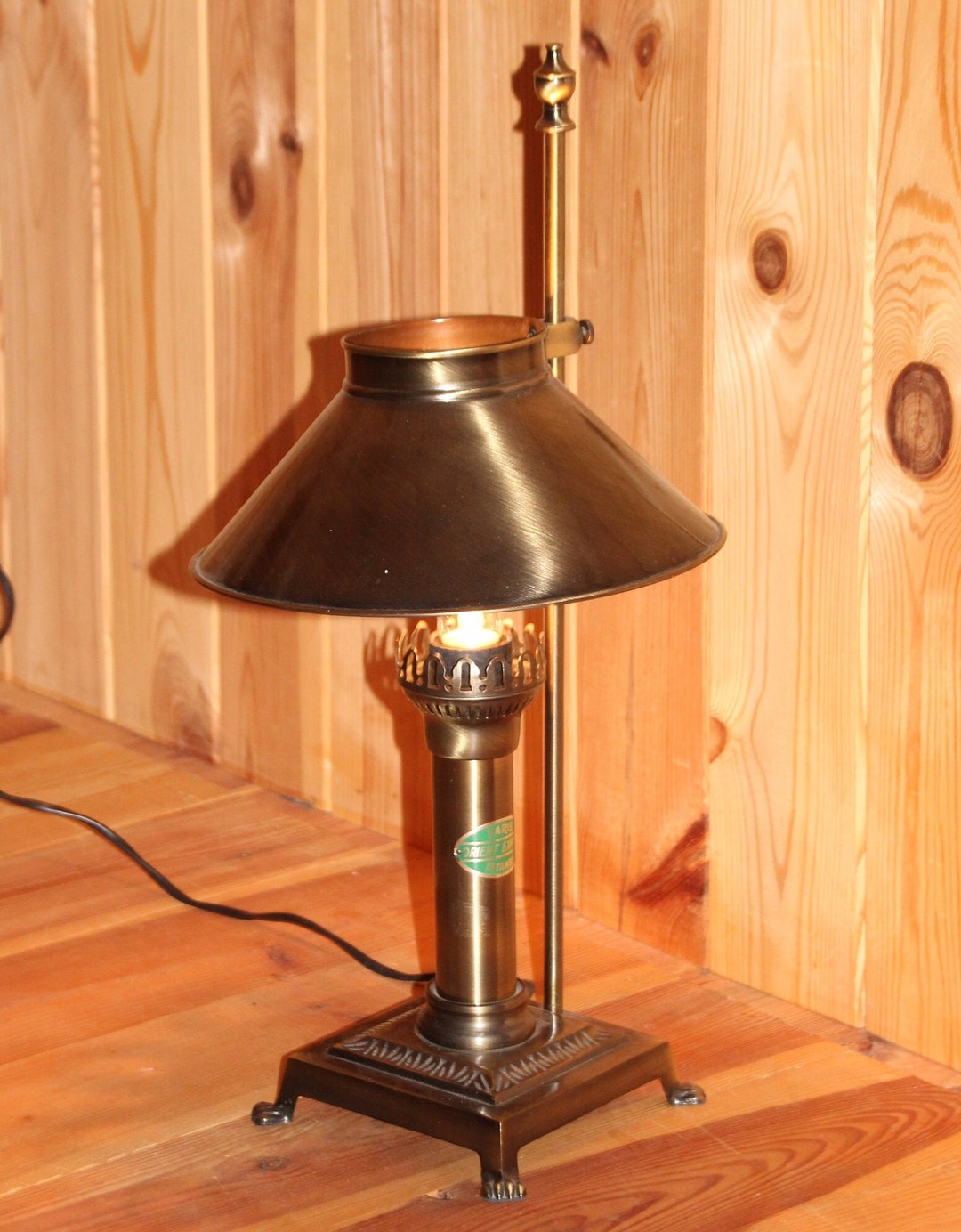 Orient Express Style Lamp Table Lamp Patinated Gold Lamp Shade Vintage ...