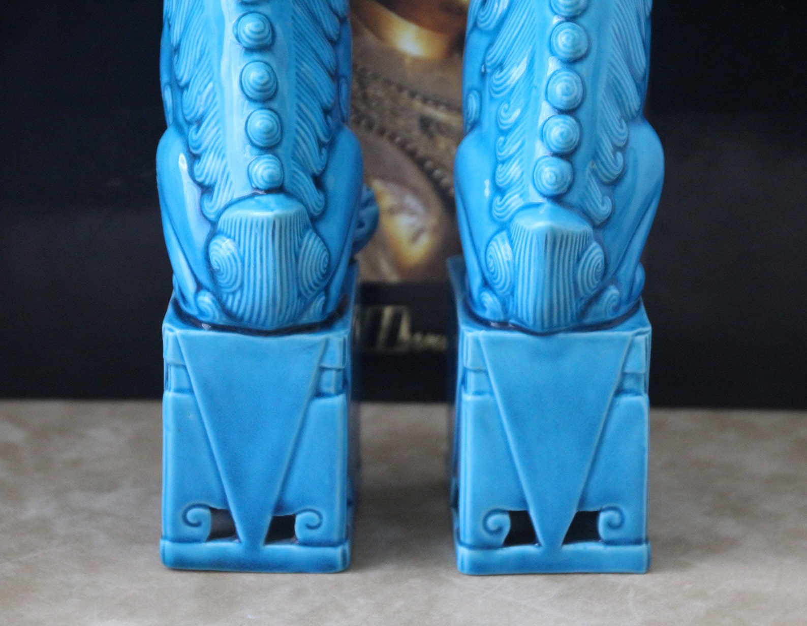 Chinese Foo Dog Statue Turquoise Dog Gift Dog Figurine Feng Shui ...