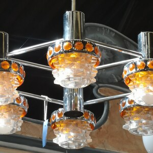 RAAK SPACE AGE Design Pendant Light Yellow Chandelier Lighting Gold ...