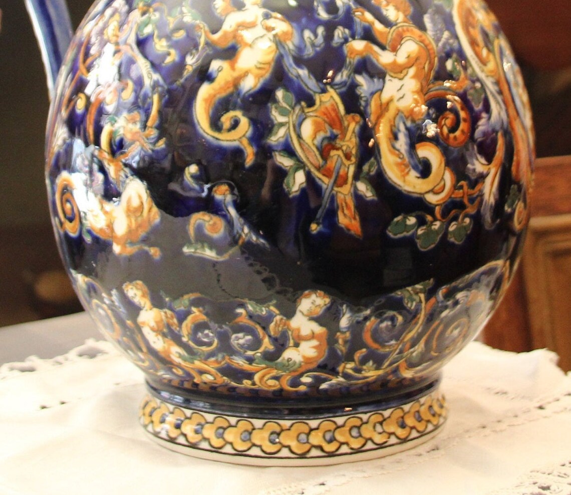 Large Blue Pitcher Jug Water Pitcher Pottery Pitcher Wedding - Etsy