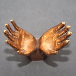 Bronze Two Hands Sculpture Gold Hands Golden Hand Award Gold ...