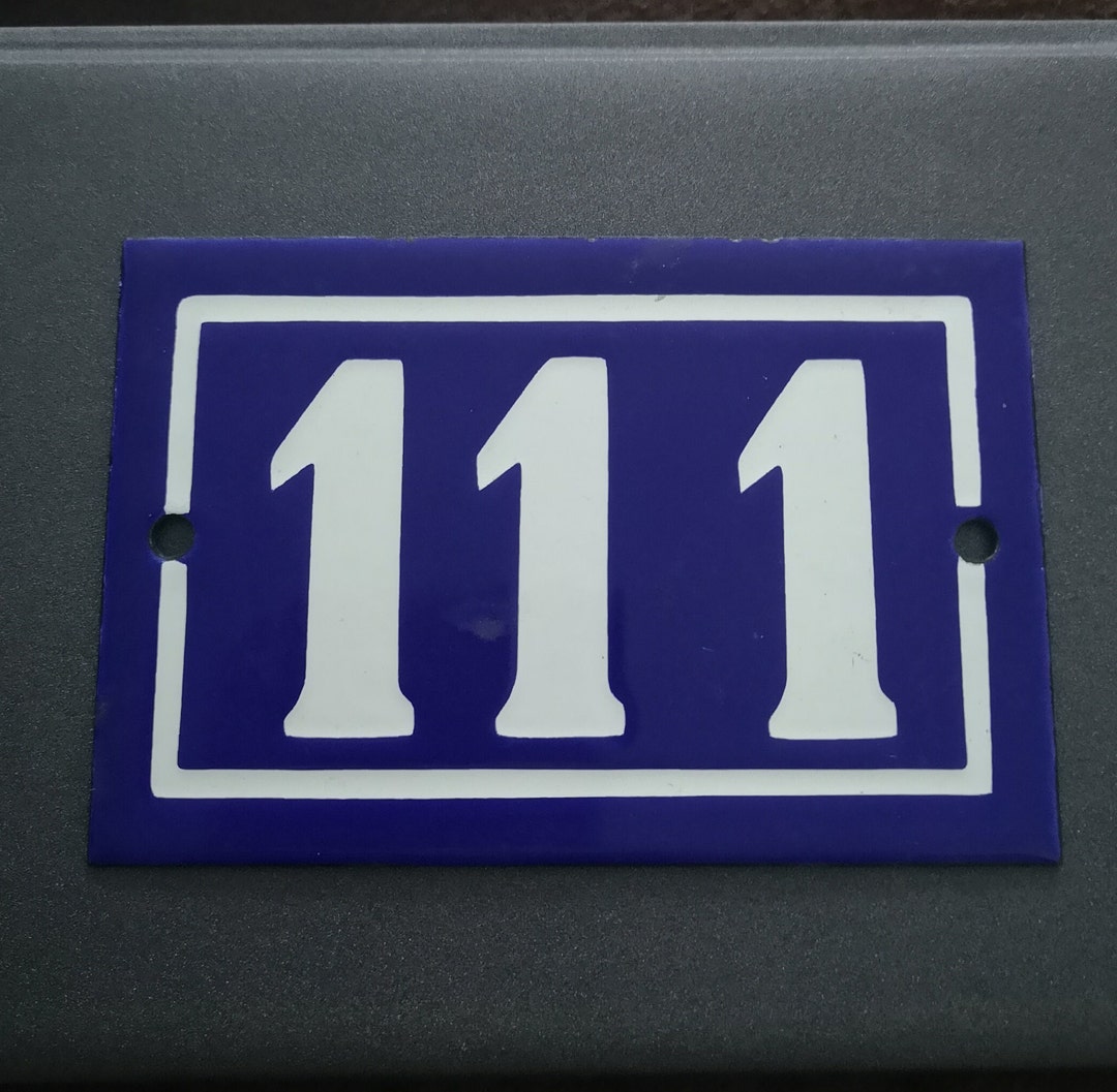 French Vintage Enamel House Number House Numbering Street Blue White - Etsy