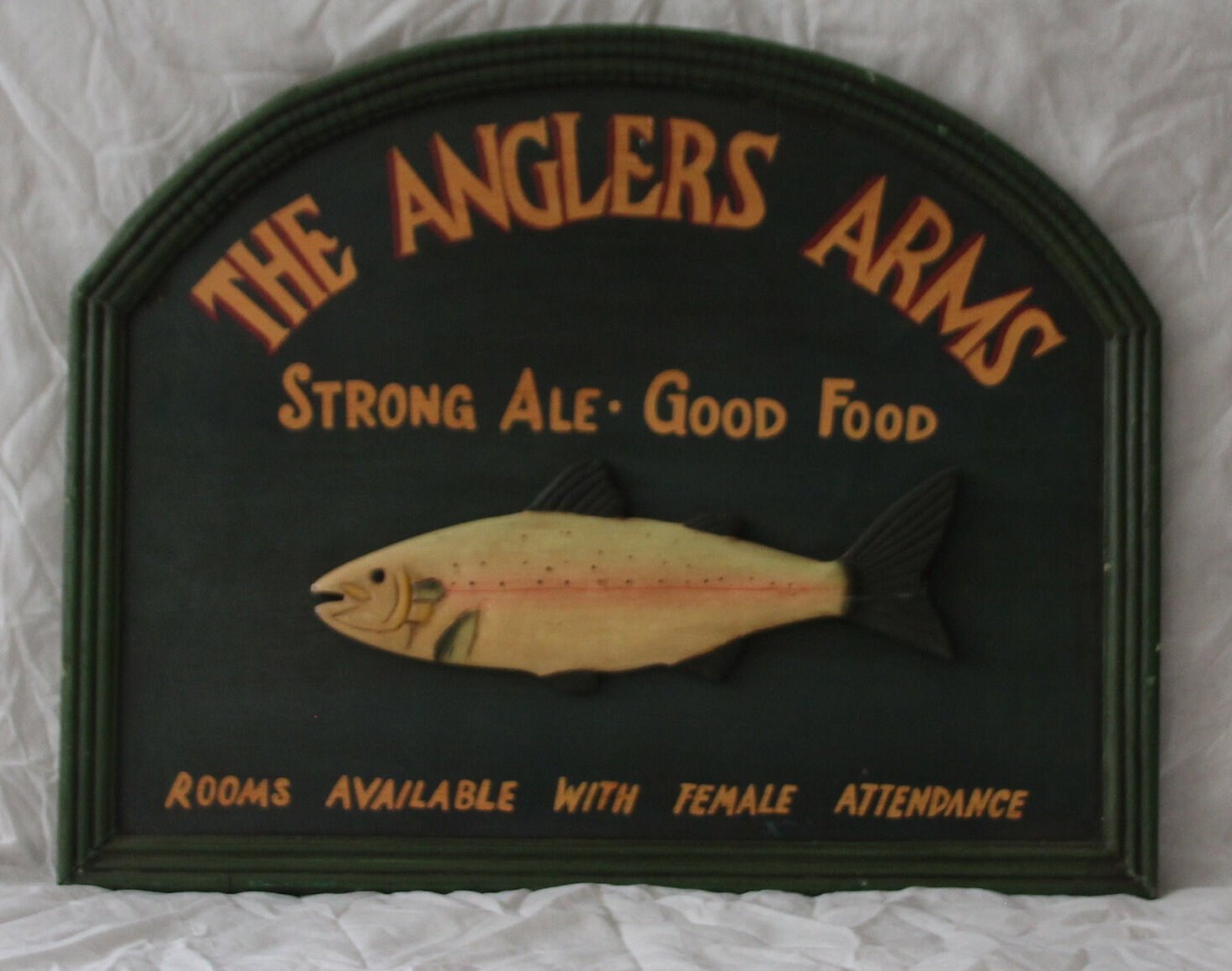 Vintage Wood Sign Fish Wall Decor the Anglers Arms British Pub - Etsy