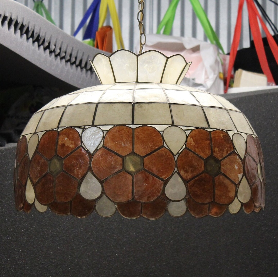 Flower Decor Pendant Light Capiz Shell Ceiling Light Seashell Lamp ...