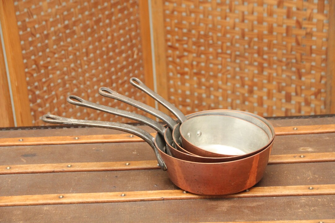 Extra Solid Copper Pans Set of 4 Frying Pans French Professional ...