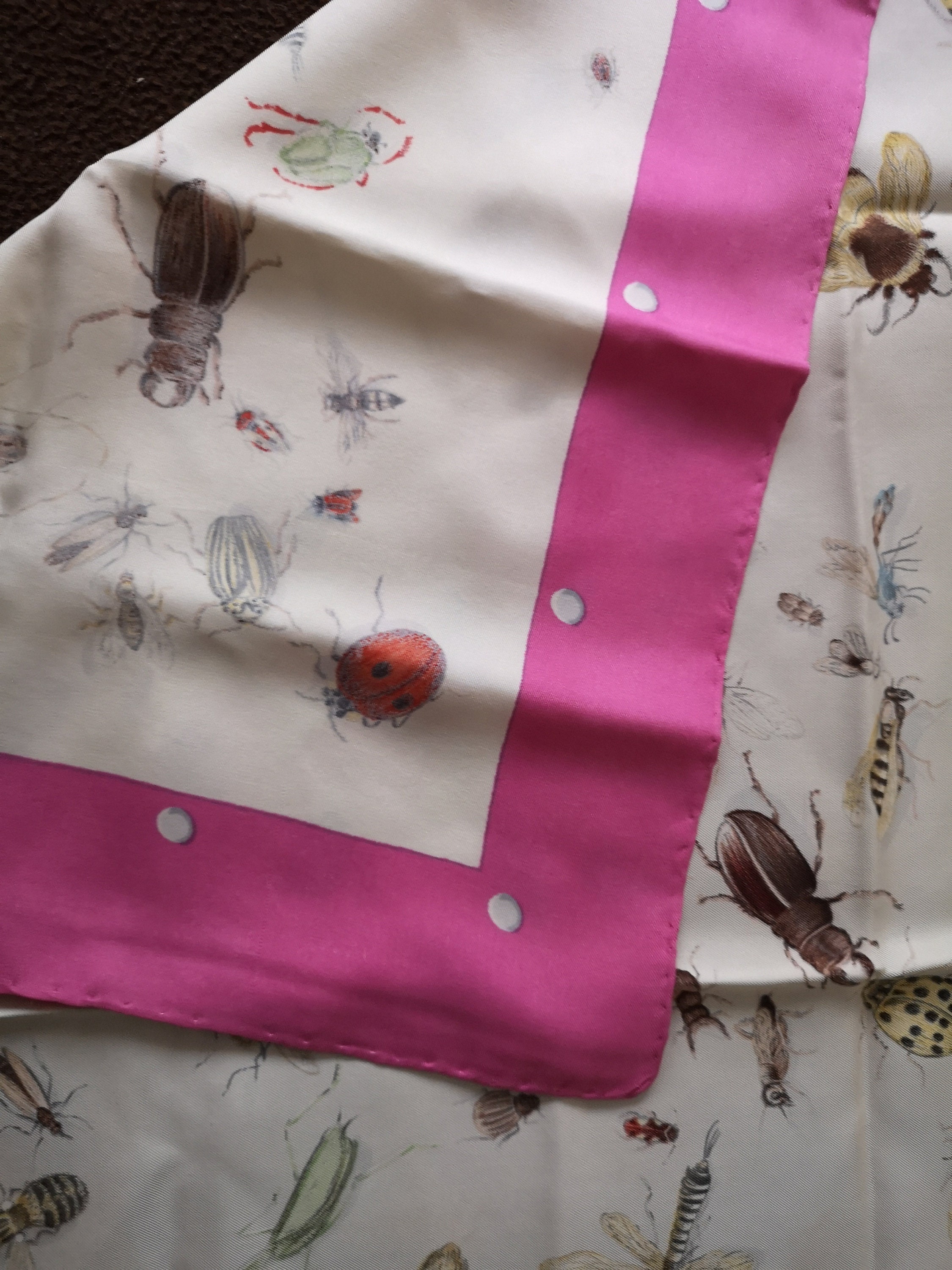 Fuchsia Bug Scarf Insect Hermes Silk Scarf Ladybug Ladybird - Etsy