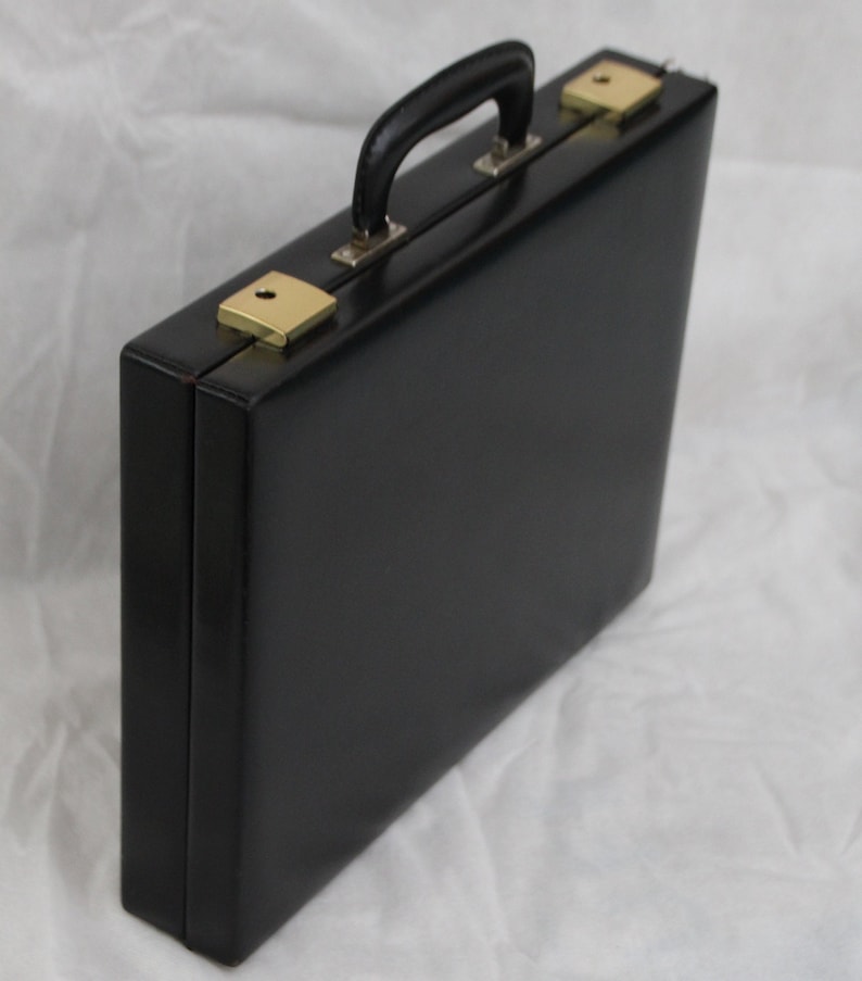 Vintage Black Briefcase Laptop Bag Suitcase Men Luggage Documents ...