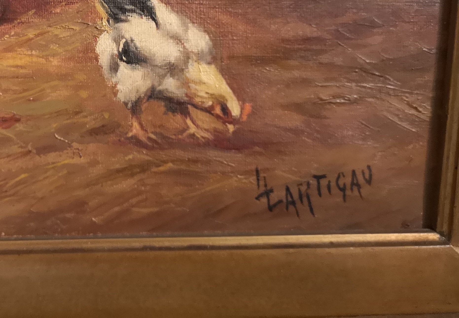 Sheep in a Stable Painting Lamb Chicken Rustic Decor Farmhouse - Etsy