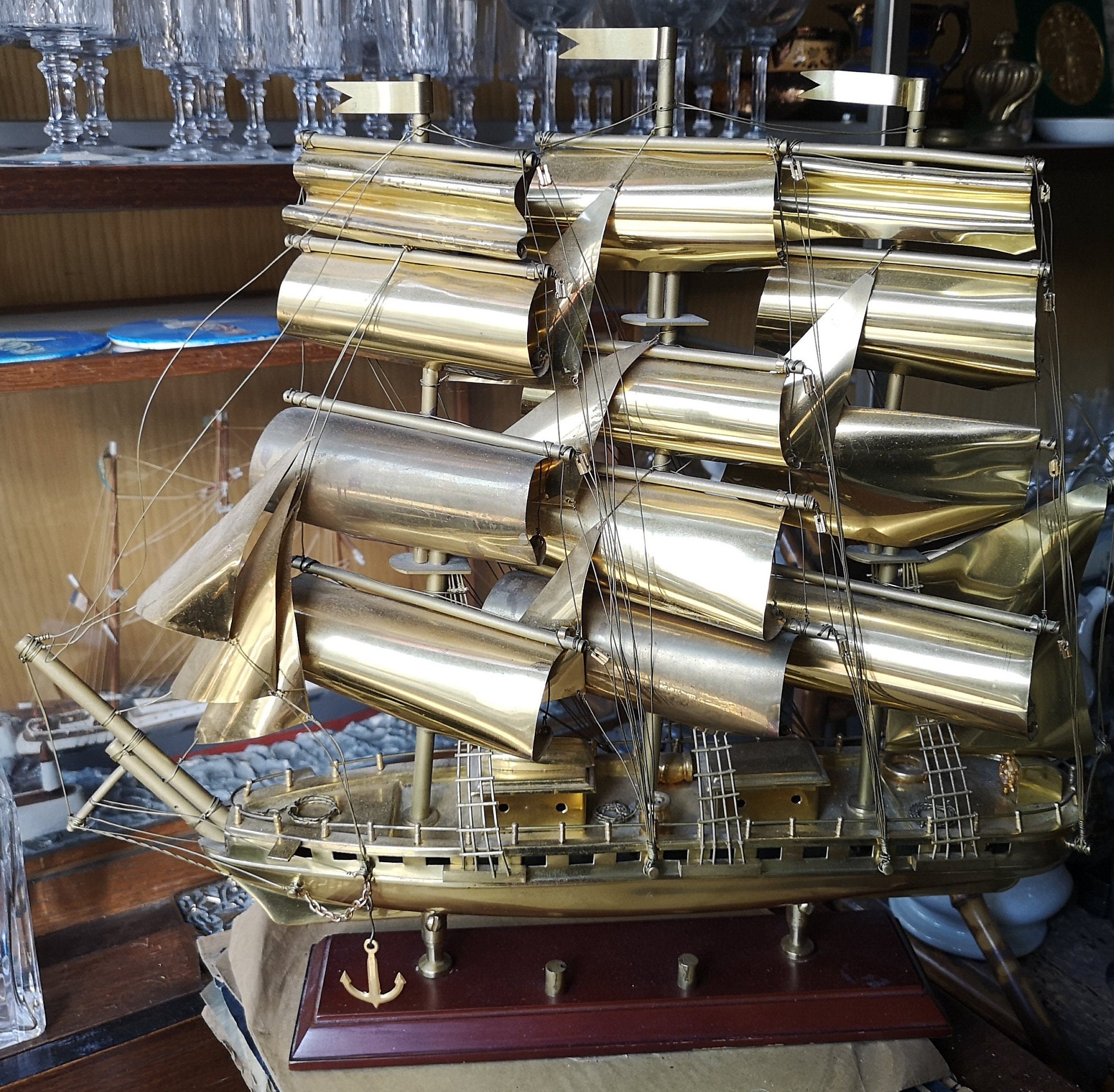 Gold Boat Gold Sailing Ship Gold Sails Sail Coastal Nautical Gift Boat ...