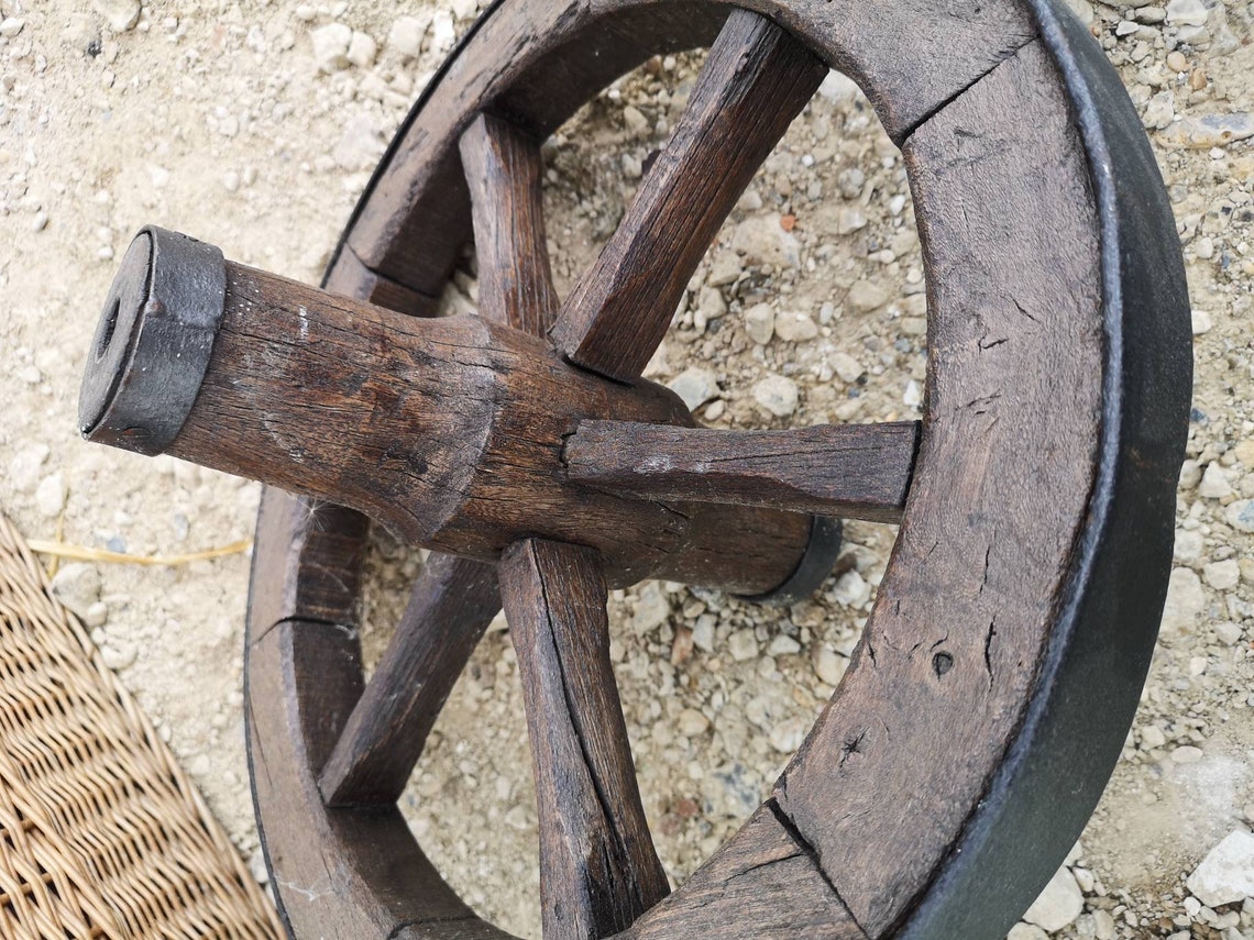 Wooden Wagon Wheel Wood Car Wheel Vintage Rustic Decor - Etsy