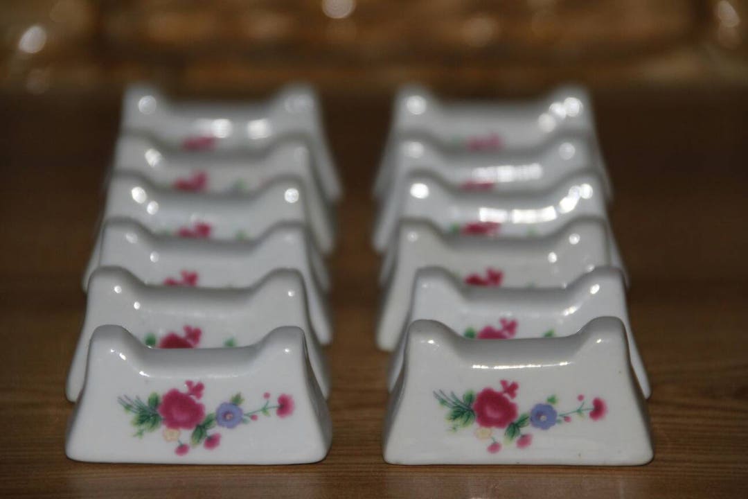 Vintage Knife Rests Ceramic Knife Rests Ceramic Knife Holders Floral ...
