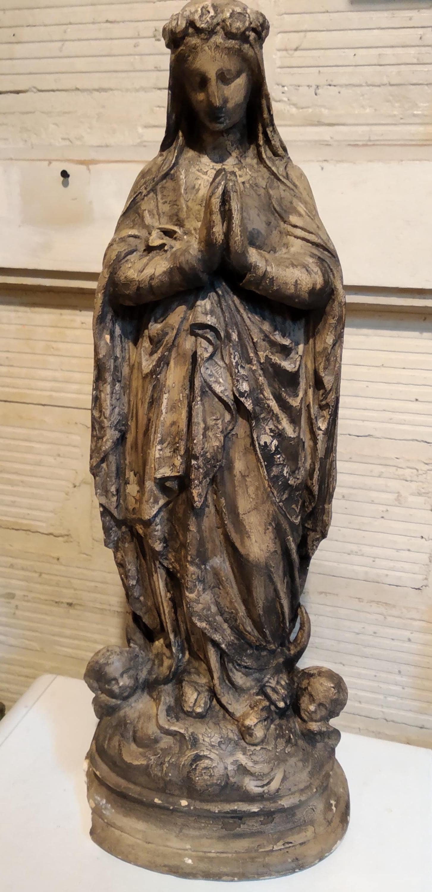Antique French Virgin Mary Statue Religious Decor Sculpture Art - Etsy