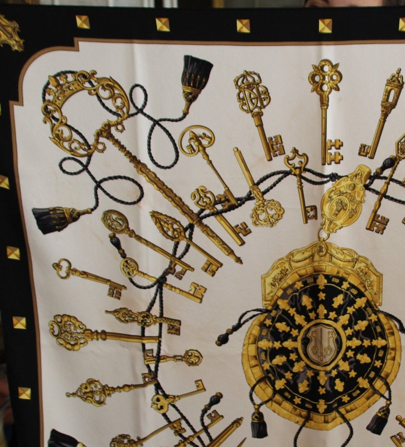 Hermes Silk Scarf Hermes Scarf Authentic Hermes Scarf Ladies Scarf Gold ...