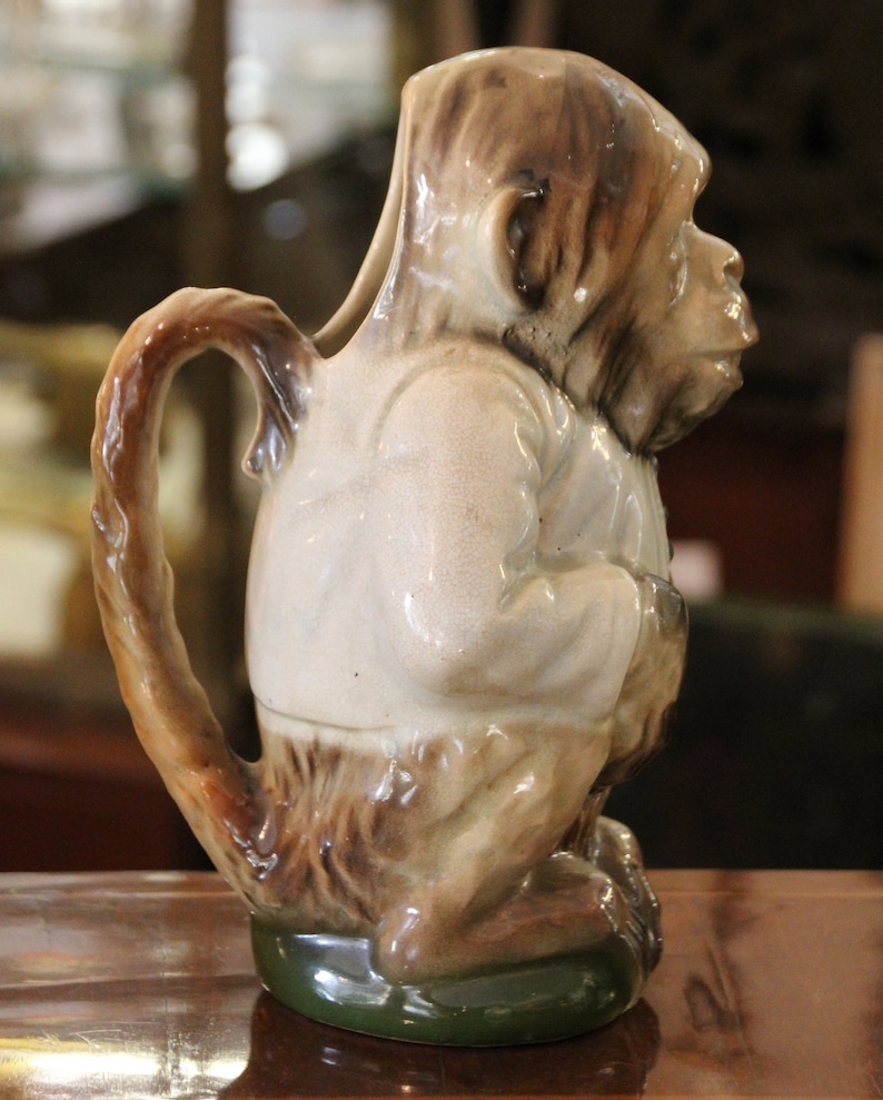 Antique Majolica Monkey Pitcher Monkey Figurine Monkey Gift - Etsy