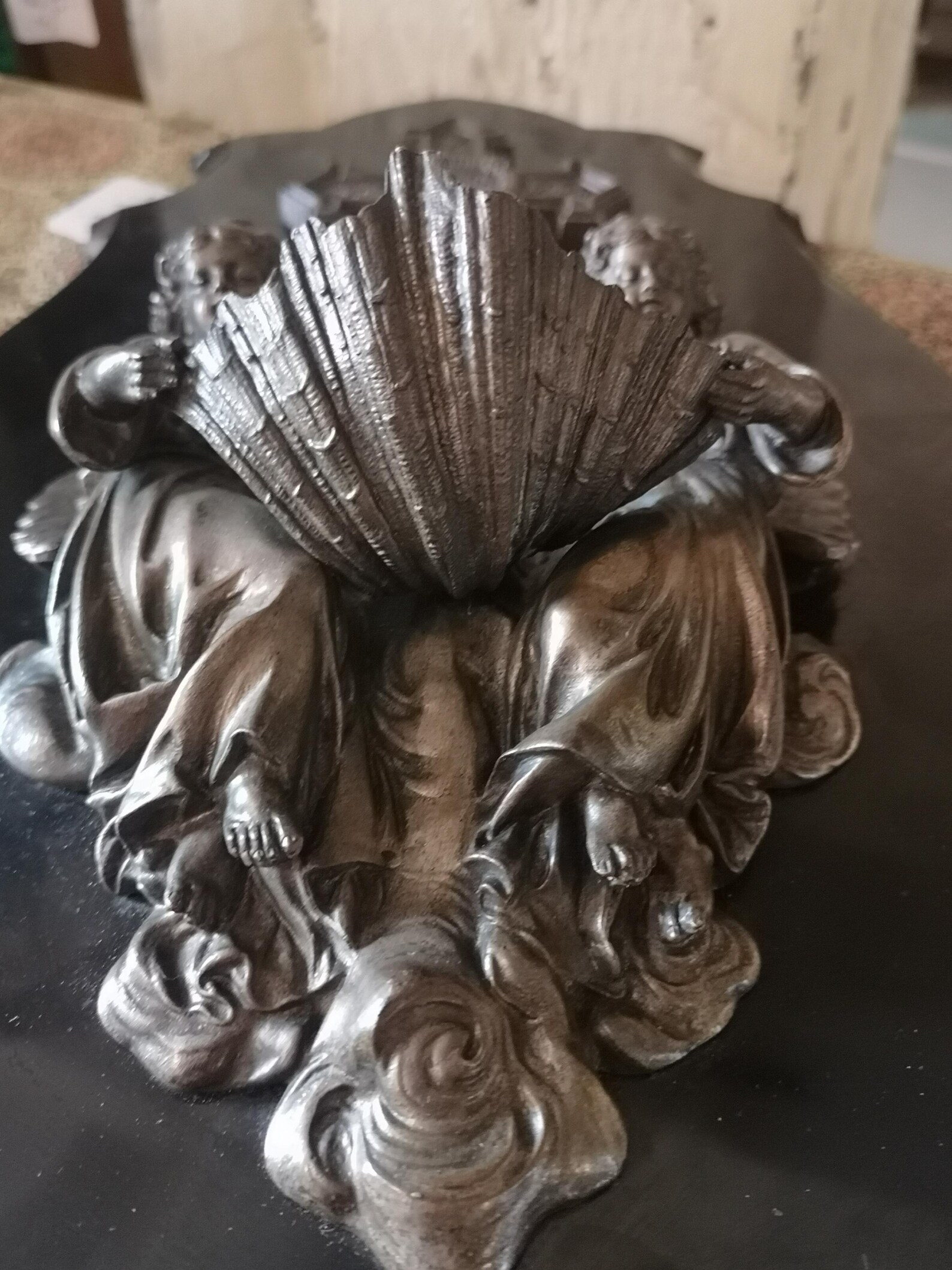Holy Water Stoup Angels Wall Cross Holy Water Font Christian Religious ...