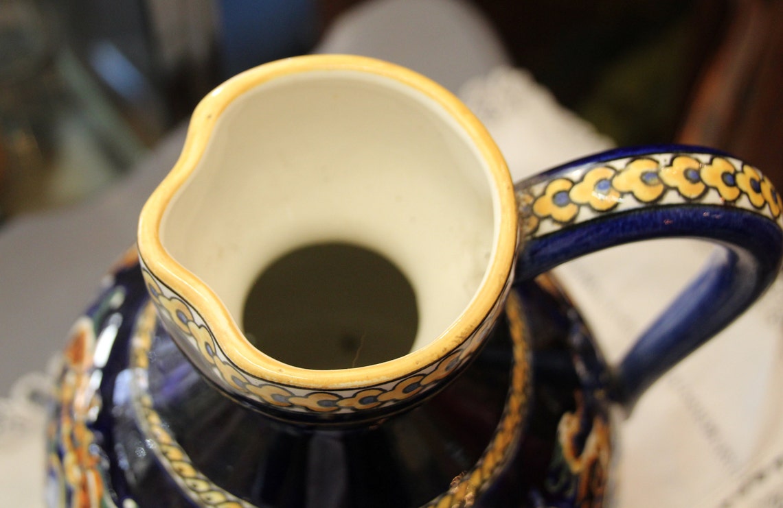 Large Blue Pitcher Jug Water Pitcher Pottery Pitcher Wedding - Etsy