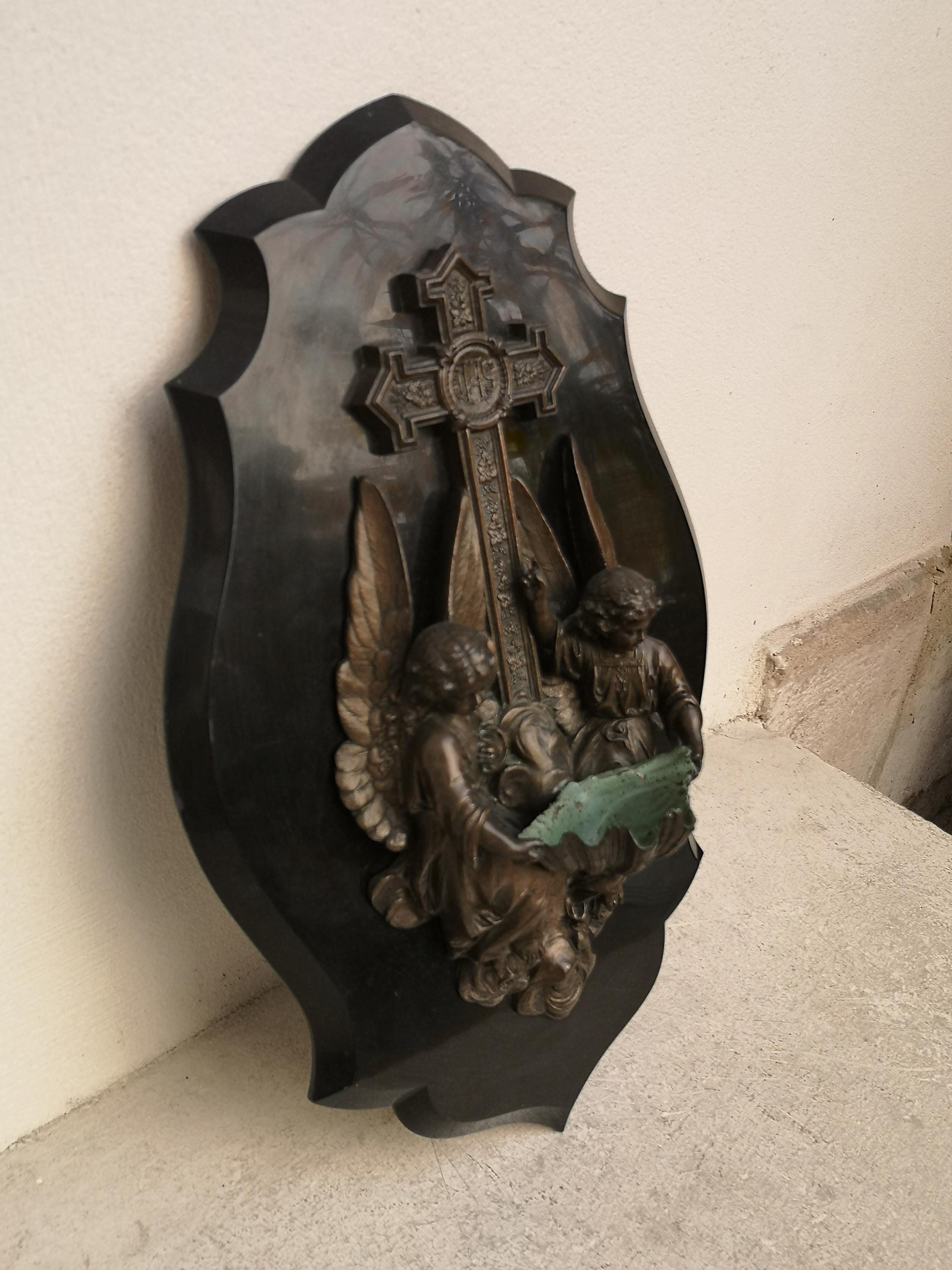Holy Water Stoup Angels Wall Cross Holy Water Font Christian Religious ...