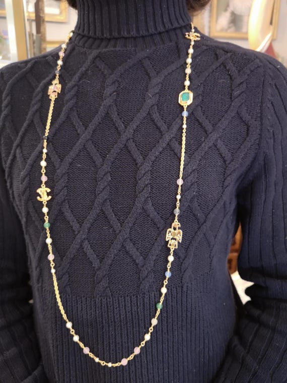 Buy Vintage Chanel Necklace Gold Plated Chain Necklace Chanel Jewelry Fashion Costume Jewelry Luxury Evening Dress Cocktail Gift for Her Online in India Etsy