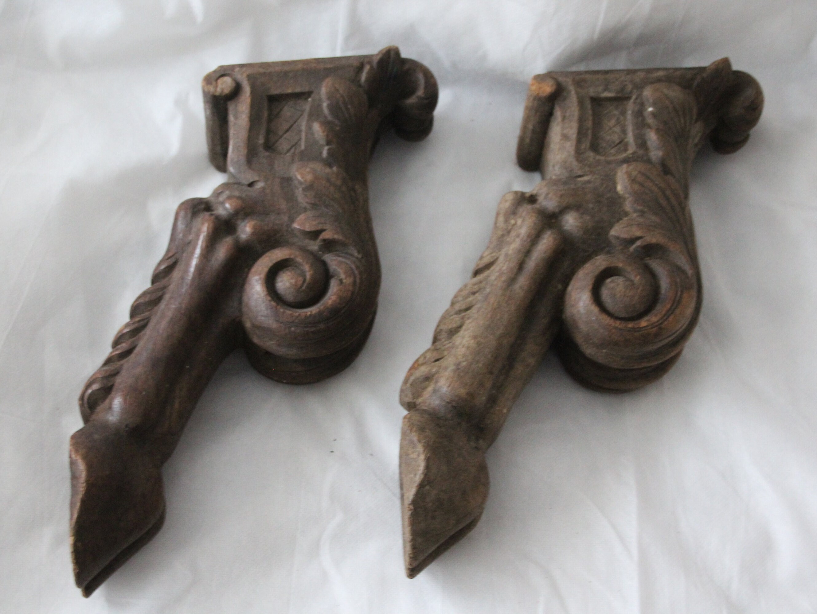 RESERVED Devil Goat Legs Carved Wood Devil Feet Decor Architectural ...