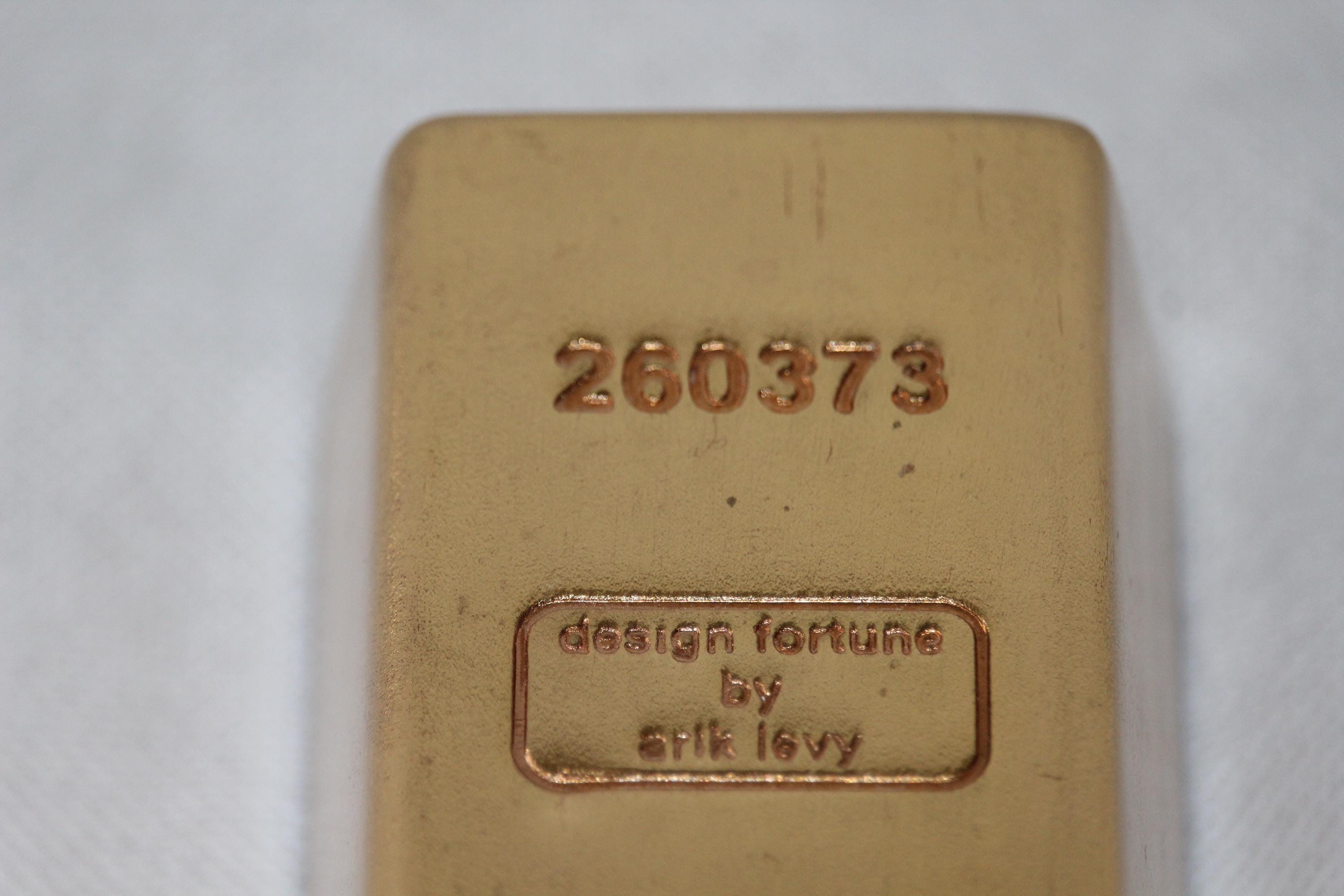Gilt Metal Gold Bar Paperweight Gold Clad Gold Ingot Gold Bullion ...