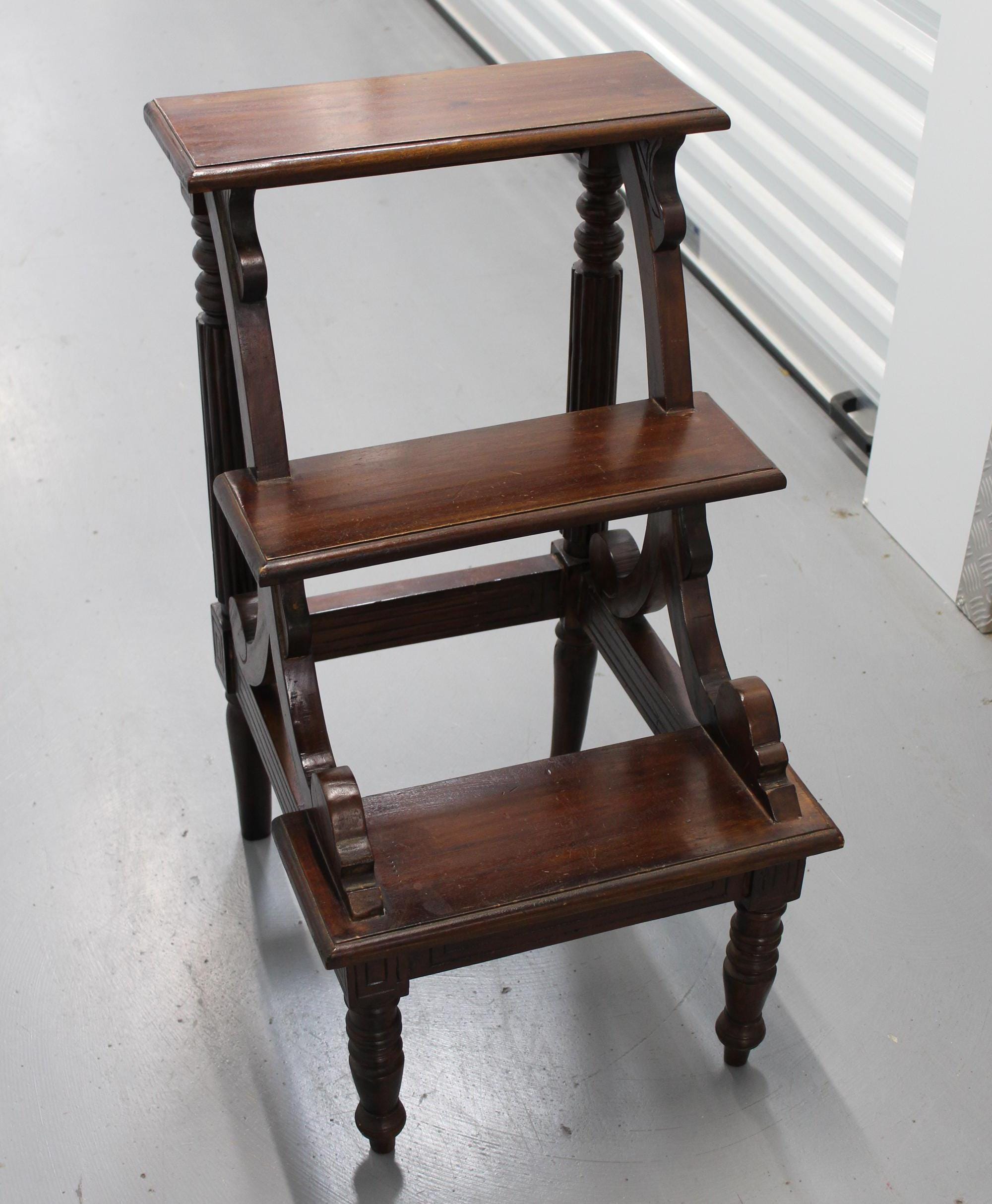 Wood Library Stairs Library Ladder Stepladder Bed Steps Library Stool ...