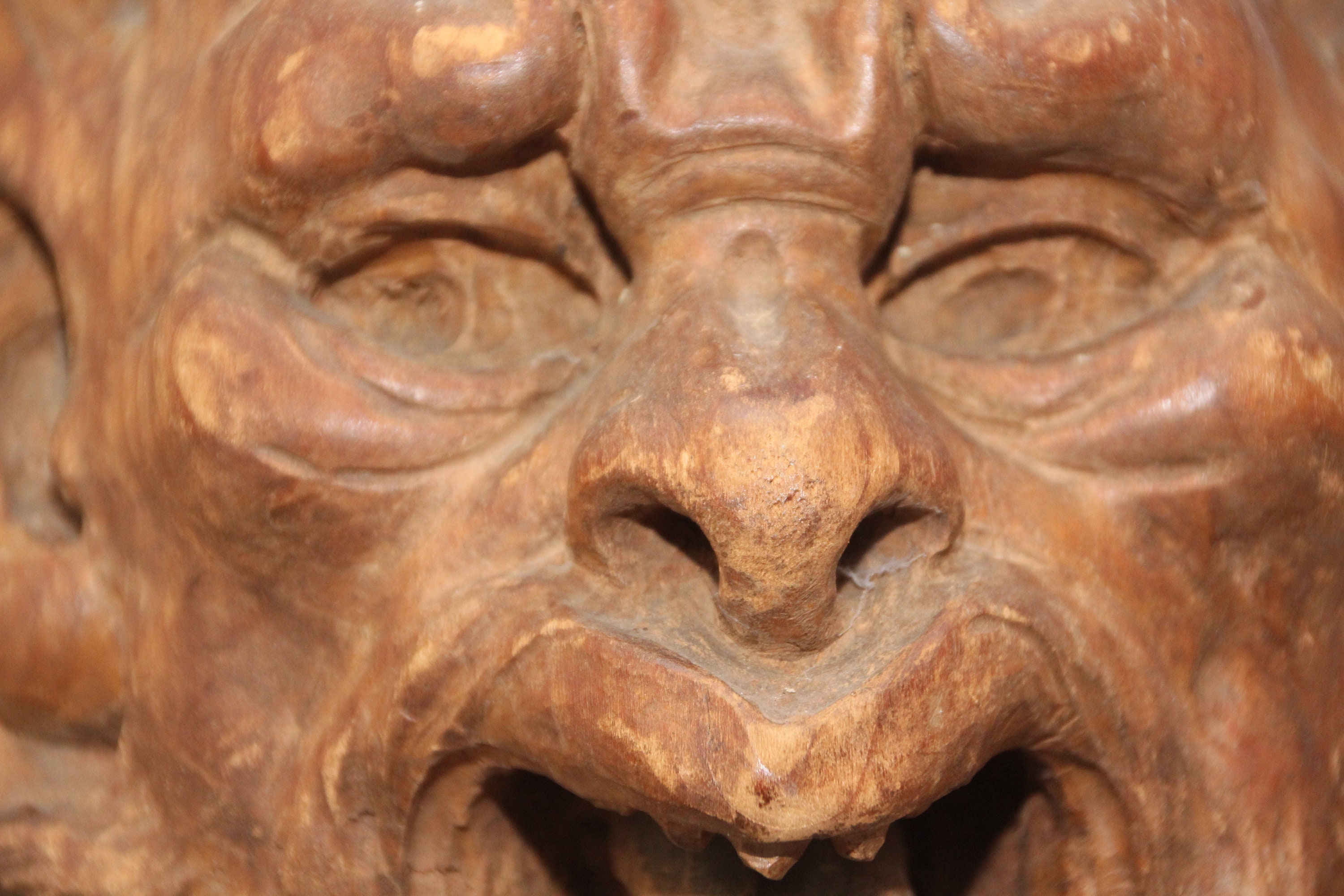 Antique Carved Wood Devil Wall Art Horned Devil Demon Wall Decor Devil ...