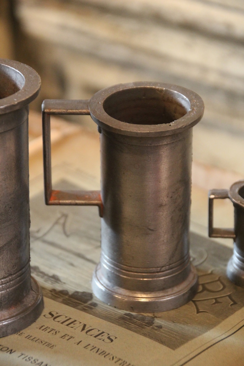 Measure Cups French Kitchen Decor Shabby Chic Vintage Pewter - Etsy