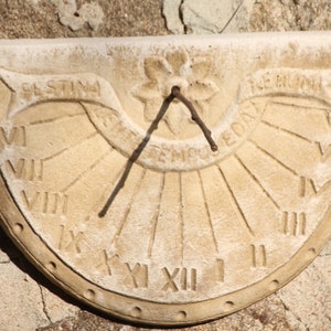 French Antique Stone Sundial Wall Sundial Solar Clock Roman Numerals ...