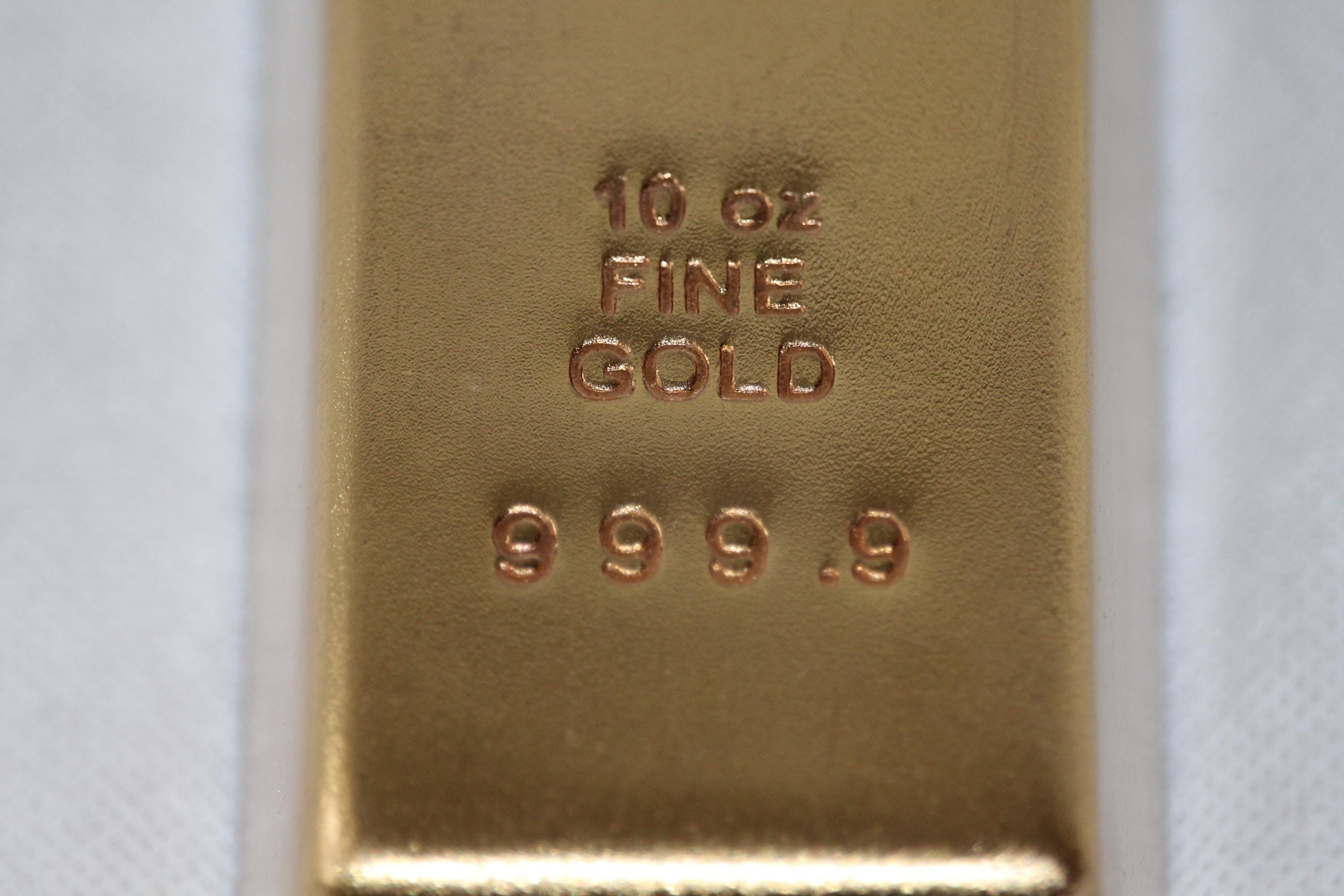 Gilt Metal Gold Bar Paperweight Gold Clad Gold Ingot Gold Bullion ...